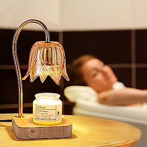 Candle Warmer Lamp with Timer, Dimmable Candle Lamp Warmer with 2 Wax Warmer Bulbs, Candle Warming Lamp for Jar Candles & Wax Melt, Cozy Candle Warmer Light for Home Decor, Birthday Gifts for Women.