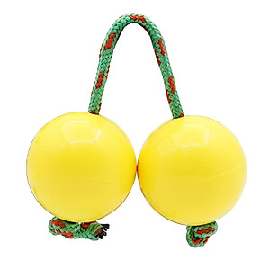 Generic 1 Pair Hand Shaker Balls Kashaka Instrument,Double Gourd Percussion,Music Egg Shaker,African Shaker Rattle, Yellow