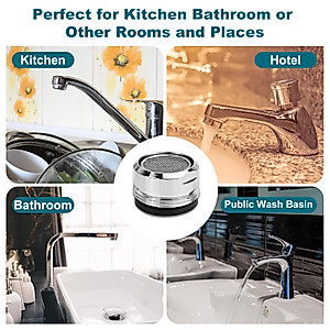 Wozoohyi Faucet Aerator 6PCS Sink Aerator Replacement Parts, 2.2 GPM Kitchen Sink Aerators Regular Standard,Bathroom Sink Aerator with Gasket,Kitchen Sink Aerators (A-Silver 6Pcs)