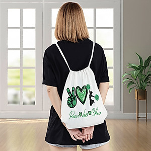 WZMPA Cheerleader Drawstring Backpack Cheerleading Leader Gift Peace Love Cheer Drawstring Travel Bag Cheer Team Merchandise (Peace Cheer)