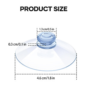 Utobao Small Suction Cups,Plastic Suction Cups Without Hook,1.8 Inches Clear Replacement Sucker Pads for Glass Windows,Wall Door,Kitchen,Bathroom Organization and Home Decoration