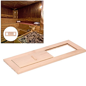 Fdit Sauna Air Vent Wooden Adjustable Sauna Room Equipment Ventilation Panel Blinds Grille Sauna Air Vent for Steam Room