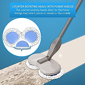 Hover Scrubber Max Cordless Electric Mop with Motorized Dual Spin Mopheads, 4 Super Absorbent Microfiber Pads & 2 Power Wedges, Lightweight Rechargeable Mops for Floor Cleaning (Grey)