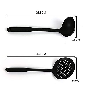 LMMDP 6 PCS Kitchen Utensils Set Non-Stick Dishwasher Safe Cooking Tools Spoon, Slotted Spoon, Spatula, Skimmer, Ladle, Pasta Server