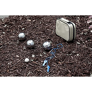 Kikkerland Boules Set Large Action Game, Outdoor, Beach, Lawn Backyard Family Party Games for Adults