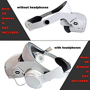 HUAYUWA Virtual Reality Relieve Pressure Head Strap with Headphones Headset Fit for Oculus Quest 2 VR Glasses Accessories