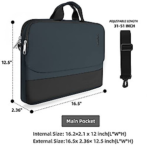 dujp 15.6 inch Slim Laptop Sleeve Bag Protection Shockproof Notebook Computer Carrying Case with Shoulder Strap Compatible with ASUS/DELL/Lenovo/ACER Notebook Blue