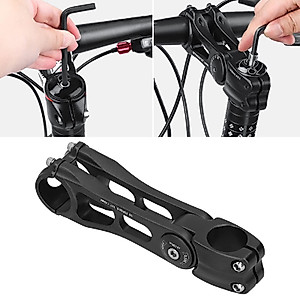 Dilwe Mountain Bike Stem, Mountain Bike Aluminum Alloy Stem Angle Adjustable Handlebar Stem 31.8x145mm and Spare Parts