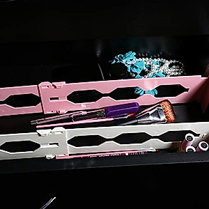 idalinya Drawer Divider Plastic 5 Colors Adjustable Clapboard Home Kitchen Storage Drawer Units Partition Storage Organizer (#1)