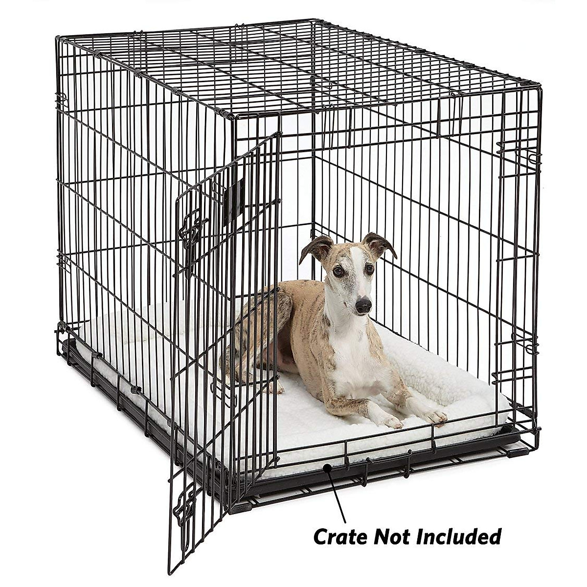 MidWest Homes for Pets Bolster Dog Bed 36L-Inch White Fleece Dog Bed w/ Comfortable Bolster | Ideal for Intermediate Dog Breeds & Fits a 36-Inch Dog Crate | Easy Maintenance Machine Wash & Dry