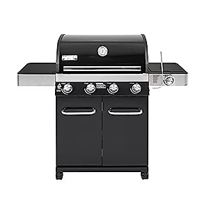 Monument Grills Larger 4-Burner Propane Gas Grills Cabinet Style, Black,LED Controls,Side Burner,USB Light-13892