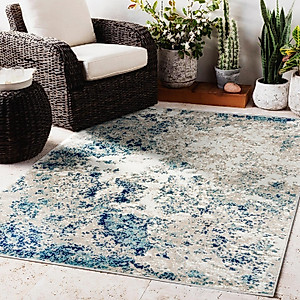LUXE WEAVERS Rug - Abstract Marble Rug, Affordable Premium Area Rug for Living Rooms, Bedrooms, Dining Areas, Medium Pile, Floor Cover, Soft, Stain Resistant Persian Rug, Ivory / Size 8x10