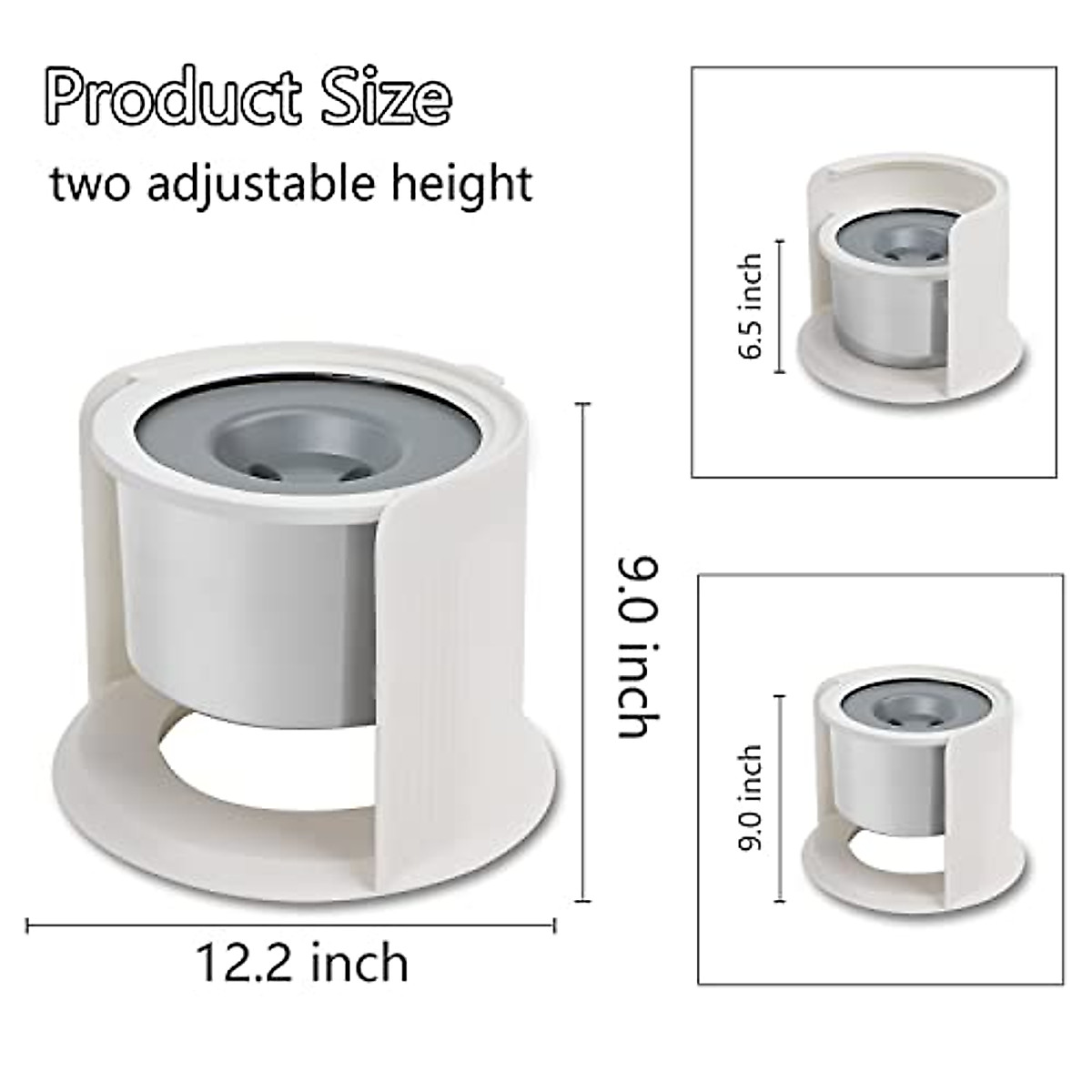 LIDLOK Dog Water Bowl Elevated Dog Bowls 1.1 Gallon Slow Water Feeder Dog Bowl No-Spill Water Bowl for Dogs,1.1 Gallon Stainless Steel, Adjustable Raised Stand, Floating Disk