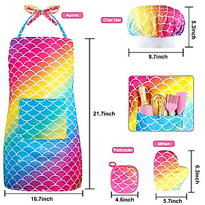 GIFTINBOX Kids Cooking and Baking Set, 54 PCS Complete Kit with Apron and Chef Hat, Real Kids Cooking Utensils and Kitchen Accessories for Junior Chef, Ultimate Kids Baking Gift for Girls Boys