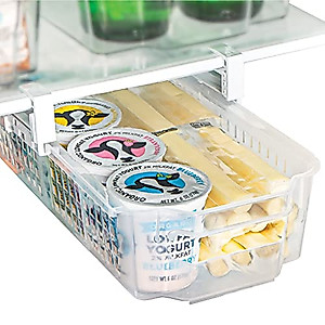 Smart Design Adjustable Sliding Drawer for Fridge Storage – Medium, Holds up to 15 lbs. – Extendable Fridge Drawer Organizer for Easy Organization and Storage – Made with BPA-Free Plastic