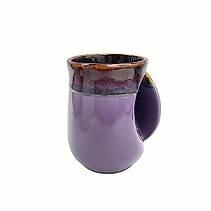 Selamica Porcelain 18oz Novelty Right-handed Handwarmer Mug, Coffee Mug, Tea Mug for family friends and couple - Purple