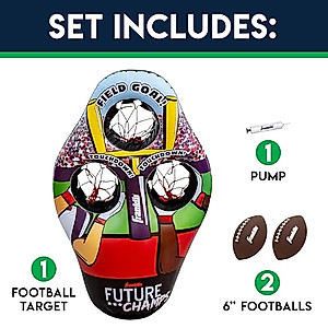 Franklin Sports Kids Football Target Toss Game - Inflatable Football Throwing Target Toy with Soft Mini Footballs - Fun Kids Football Toy Toss Game - Inflatable Indoor + Outdoor Sports Game 45 In.