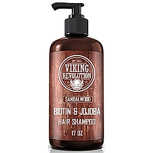 Viking Revolution Sandalwood Shampoo and Conditioner Set with Biotin and Jojoba Oil - Mens Shampoo and Conditioner Set - Natural Hair Shampoo and Hair Conditioner for Men with Vitamin B5 (17 Oz)