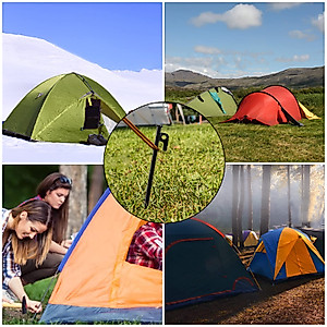 Suwimut 12 Pack Tent Stakes, 12 Inch Black Heavy Duty Forged Steel Tent Pegs, Metal Ground Stakes Tent Spikes for Camping Patio, Garden, Canopies, Grassland, Outdoor, Unbreakable and Inflexible