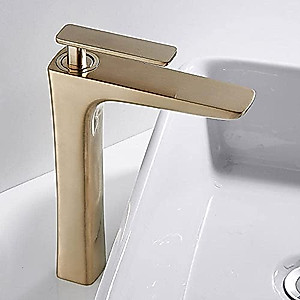 ZHANGYUEFEIFZ Bathroom Sink Faucet Sink Faucet Bathroom Vanity Faucet Solid Brass Sink Faucet Hot and Cold Single Handle countertop Toilet Crane Hot and Cold Faucet (Color : Brushed Gold)