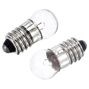 MECCANIXITY E10 Screw Base Miniature Bulbs DC 4.8V Warm Yellow Light Mini Lamps with Storage Box, Pack of 10