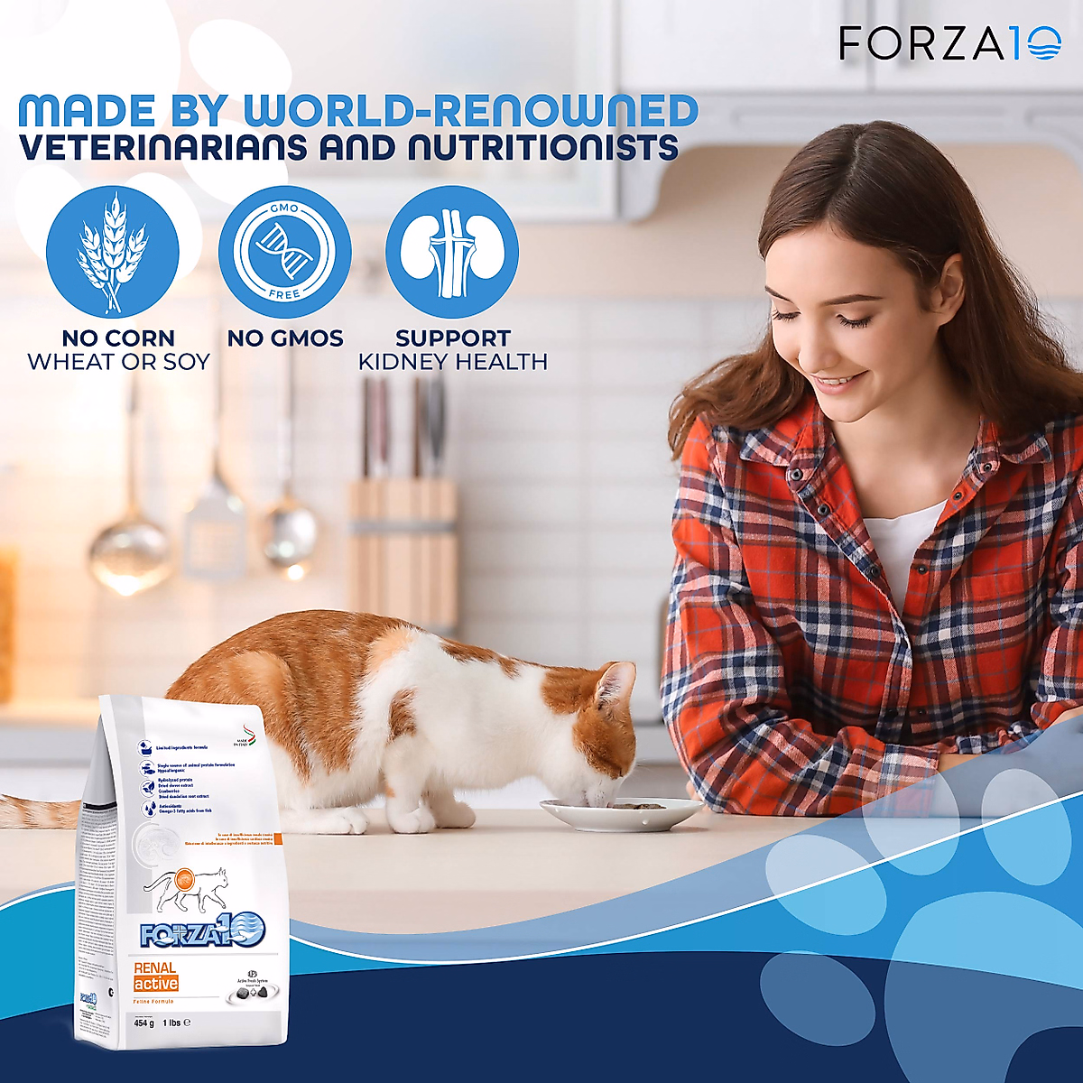 Forza10 Active Kidney Renal Diet Dry Cat Food for Adult Cats, Kidney Care Cat Food for Heart and Kidney Problems, Wild Caught Anchovy Flavor, 2 Pound Bag