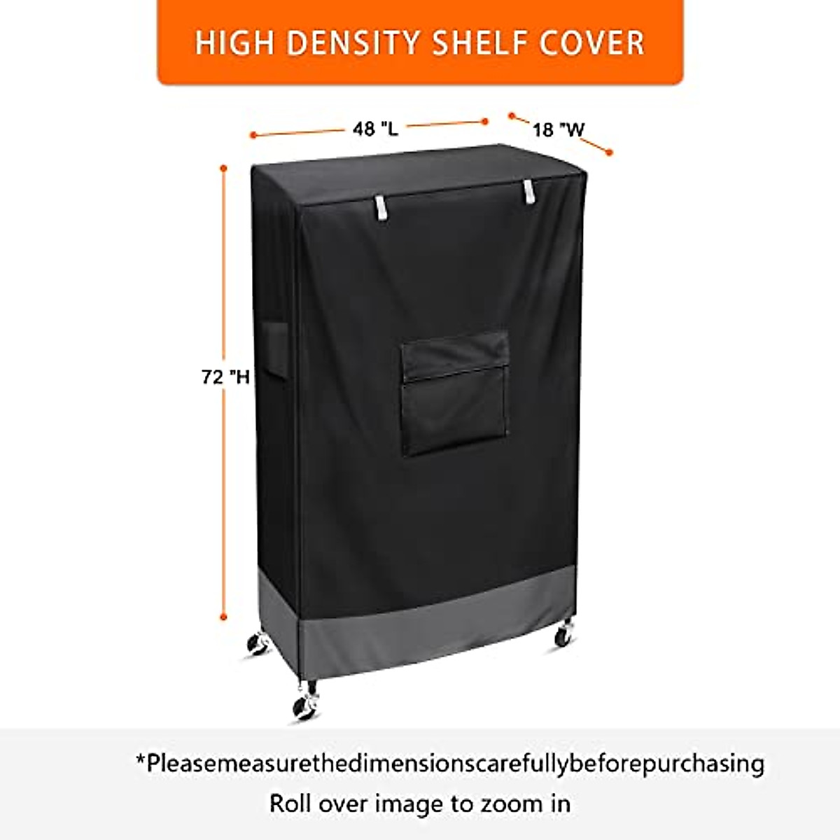 SCHLEUDER Shelf Cover Wire Rack Cover Storage Rack Cover for Sundries, High Density Shelf Cover,Cover for Storage Shelves Suitable for Rack (48" L x 18" W x 72" H)