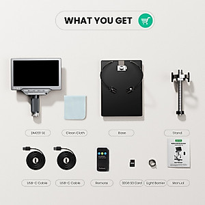 Opqpq 7" LCD Digital Micrscope, Coin Microscope for Error Coins, Coin Magnifier with Light & Screen for Collectors, Micro Soldering Microscope for Electronics Repair, Video Microscopes for Adults