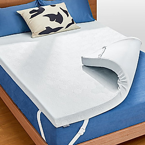 Dreamsmith 3 Inch Gel Memory Foam Mattress Topper Twin Size, Breathable Pressure Relief Mattress Topper, Washable Cover with Elastic Straps & Non-Slip Bottom, CertiPUR-US Certified, Cooling