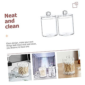Holibanna 2pcs Box Cotton Ball Storage Box Cotton Round Holder Makeup Organizer Box Jewelery Organzer Bathroom Organizers Jar Sundries Storage Box Desktop Organizer Storage Case Ps Set