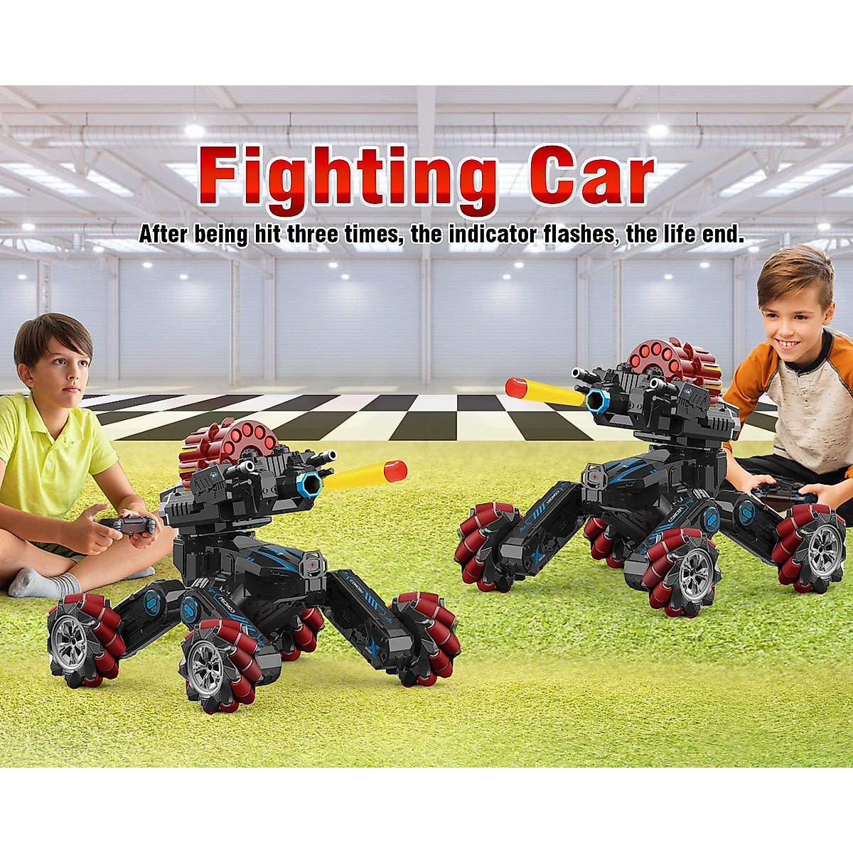 RC Cars-Best Gifts for Boys Age 8-12,Big Size DIY Hand Controlled Gesture Sensing Stunt Remote Control Battle Tank Car with Soft Bullets,Birthday Presents for Kids 7 8 9 10 11 Year Old