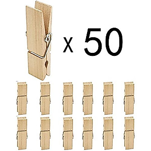 Large Wooden Clothespins 50pcs, Sturdy and Heavy Duty Clothes Pins for Hanging, Outdoor, Crafts