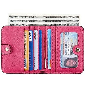 Toughergun Wallet Women Rfid Blocking Small Compact Bifold Luxury Leather Pocket Wallet Ladies Mini Purse with ID Window