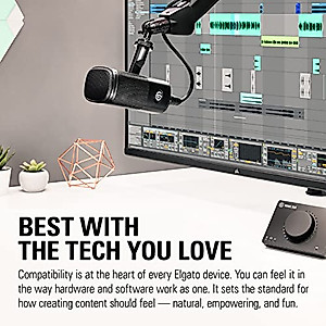 Elgato Wave DX - Dynamic XLR Microphone, Works with Any Interface, for Mac, PC (Renewed)