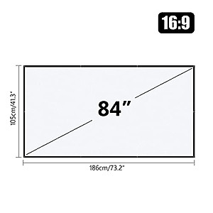 FMOGE 16:9 Projector Simple Curtain Anti-Light Screen 84 Inches Home Outdoor Office Portable 3D HD Projector Screen
