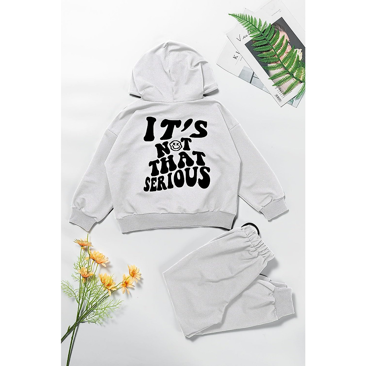 blibean Teen Boy Fall Clothes Sets Jogging Jogger Outfit Little Girl Hoodies Two Piece Sweat Pants Comfy 2pc CLothes Age 12T-13T (Size 12-13 Year) White