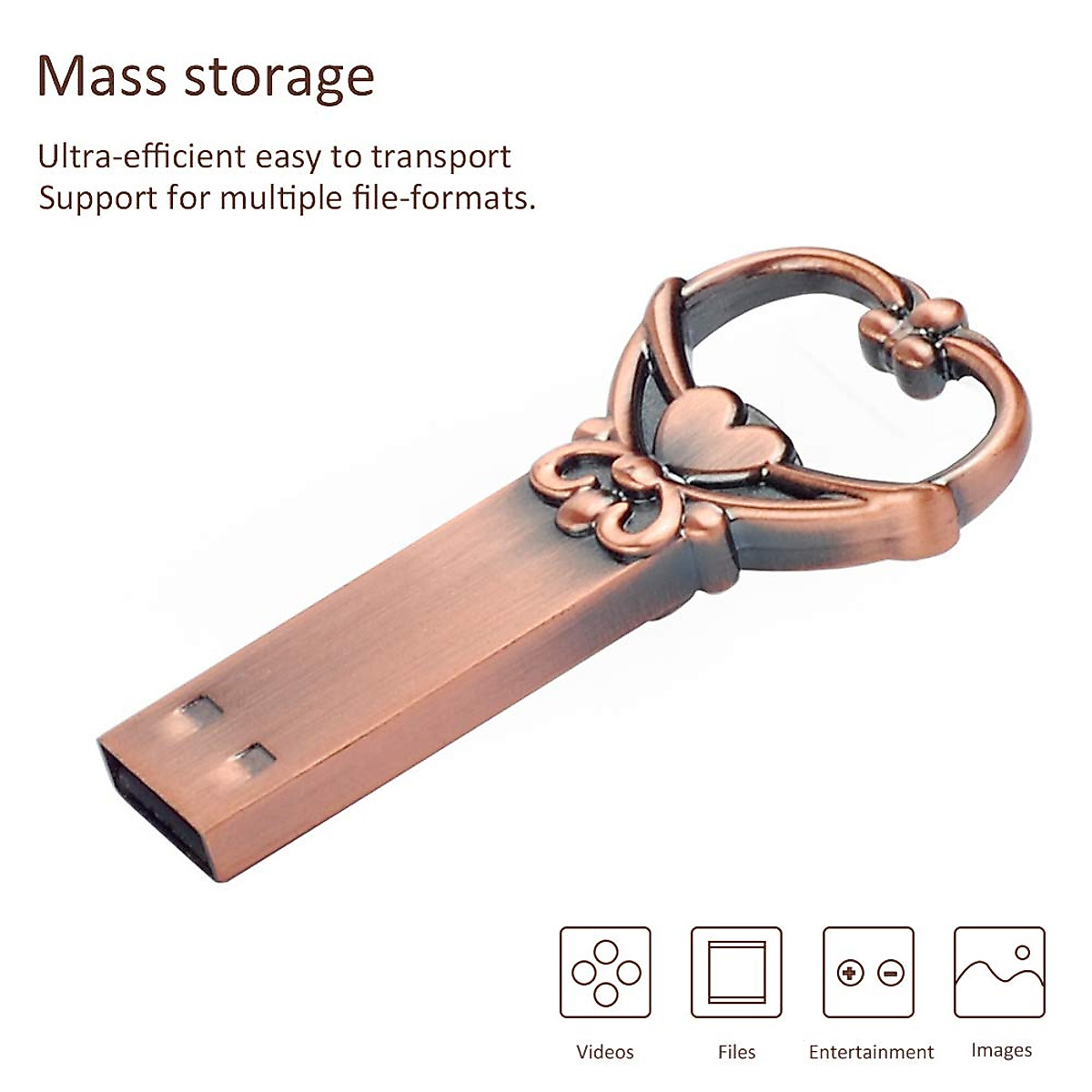 Love Knot Flash Drive 32GB Heart Shaped USB Thumb Drive Metal Zip Drive Retro Birthday Wedding Gift Data Storage Photo Stick for Family,Kids,Friends,Students Thumb Drive, Jump Drive