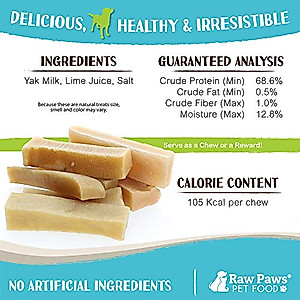 Raw Paws Himalayan Yak Chews for Small Dogs & Puppies - Small Chews (10-Count) - Himalayan Cheese for Small Dogs - Yak Bones for Dogs - Yak Milk Bones for Dogs - Dog Cheese Chews Himalayan