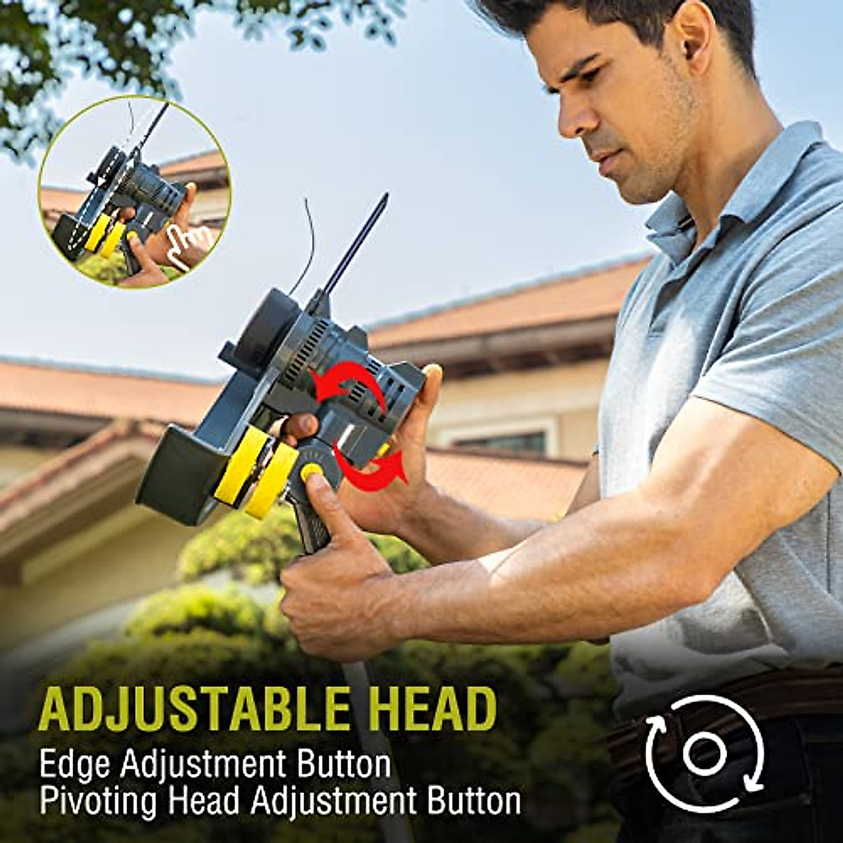 PowerSmart Cordless String Trimmer & Edger, 13-Inch 2-in-1 Height Adjustable Weed Eater, 40V 4.0Ah Battery & Charger Included