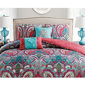 VCNY Home - Duvet Set, 5-Piece Bedding with Matching Shams & Decorative Pillows, Reversible Room Decor (Casa Re`al Collection, King)