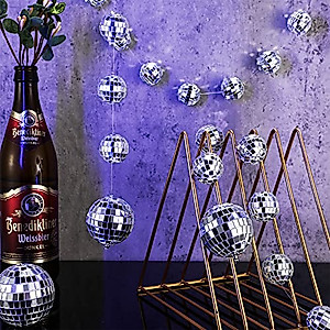 8 Packs Mini Disco Ball Ornaments Reflective Mirror Decor Silver Hanging Decorations for Tree Wedding Dance Music Festival Birthday Party Home Supplies (1 Inch, 2 Inch)