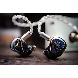 Linsoul Xenns Mangird Tea2 6BA + 1DD Hybrid IEM in-Ear Earphone with Hand-Created Faceplate, Detachable 2pin 6N OCC Cable for Audiophiles Musician(4.4mm, Mangird Tea2)