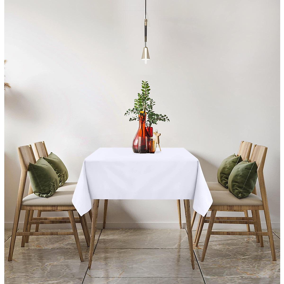 Utopia Kitchen Square Table Cloth 2 Pack [54x54 Inches, White] Tablecloth Machine Washable Fabric Polyester Table Cover for Dining, Buffet Parties, Picnic, Events, Weddings and Restaurants