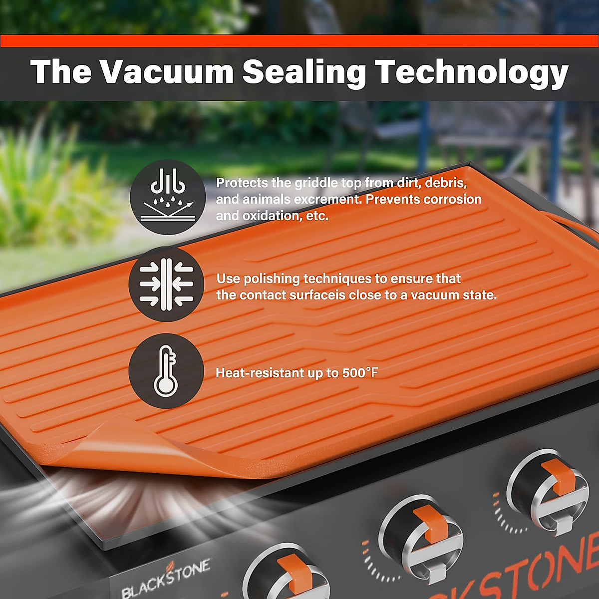 STILLDIO Griddle Cover for Blackstone 36 Inch Silicone Mat Grill Top Cover with Black Stone Grill Grease Cup Liners Premium Food Grade Mat Outdoor Protective Heavy Duty Accessories for Blackstone