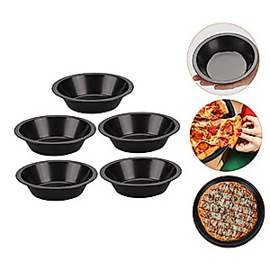 Hemoton 15 Pcs Pizza Plate Cake Tray Pizza Screen Mini Accessories Round Bread Pan Bread Baking Molds Pizza Crisper Tray Oven Pan for Kitchen Carbon Steel Pizza Pan Reusable Baking Tray