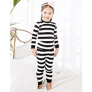 VAENAIT BABY Kids Girls Sleepwear Pajama 2pcs Set Color Magic Black White XL