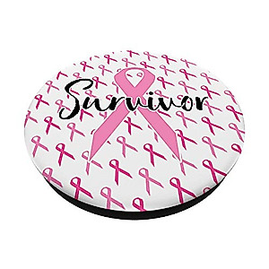 Pattern Breast Cancer Survivor Pink Ribbon PopSockets PopGrip: Swappable Grip for Phones & Tablets