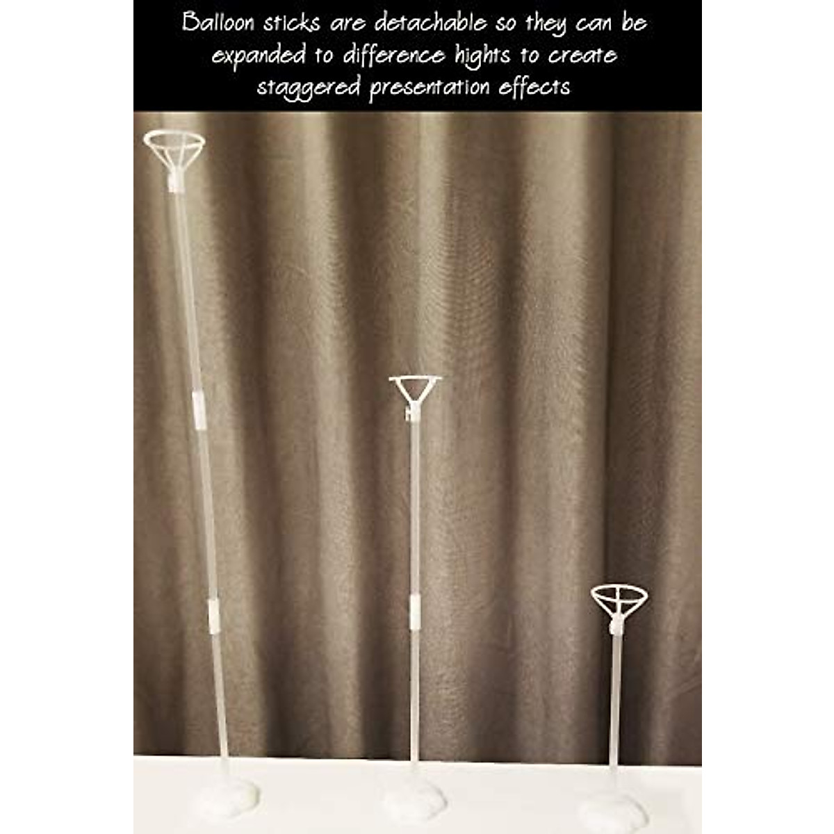 Clear Transparent Balloon Sticks and Stands 10pc set, holders, reusable balloon sticks for table top use with LED Bobo Balloon, for wedding decor, party decoration (10 pack, Transparent)