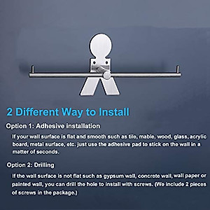 Clothes Hanger Organizer Stacker Storage Holder Rack for Closet and Laundry Room Tidier, Wall Mount, Adhesive or Drilling Installation, Stainless Steel