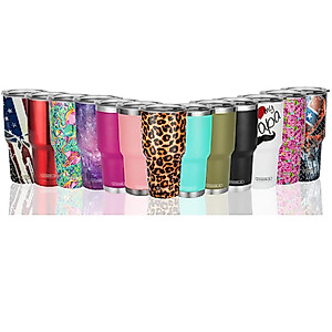 DYNAMIC SE 30oz Tumbler Double Wall Stainless Steel Vacuum Insulated Travel Mug with Splash-Proof Lid Metal Straw and Brush (Orange)